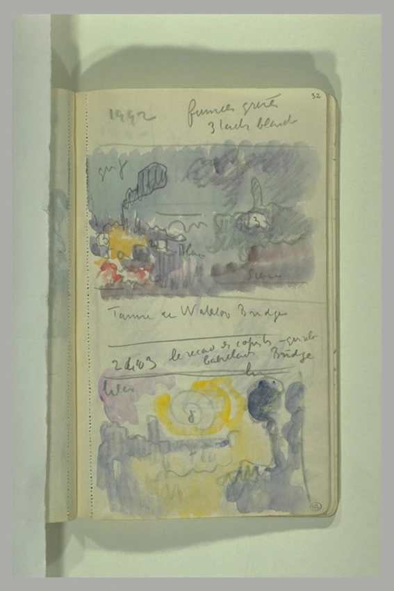 Annotations manuscrites ; deux paysages - Paul Signac | Musée d'Orsay
