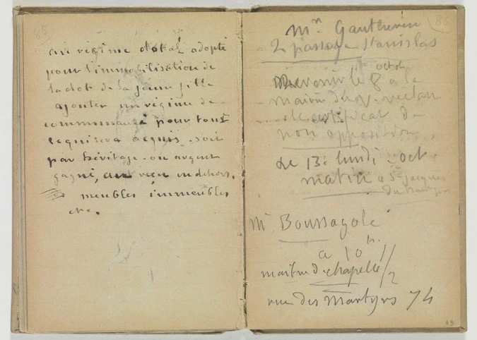 Notes manuscrites - Henri Chapu | Musée d'Orsay
