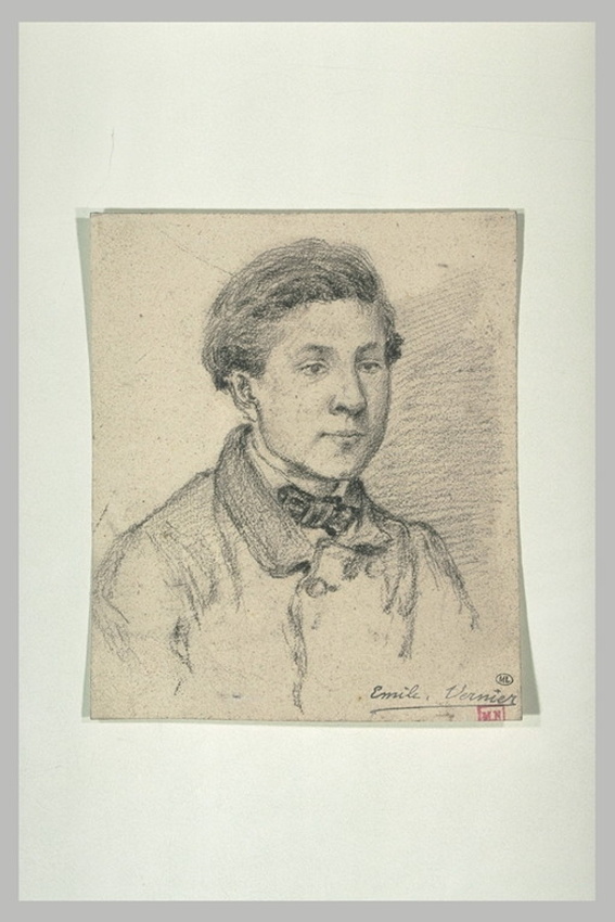 Jeune homme, à mi-corps, de trois quarts à droite - Emile-Louis Vernier ...