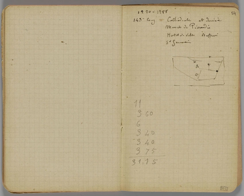 Annotations manuscrites et chiffres ; plan sommaire - Jean Hugues ...