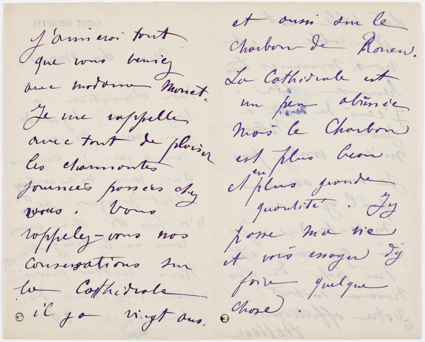 Lettre autographe signée de Paul Helleu à Claude Monet - Paul Helleu ...