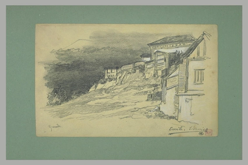 Vue de maisons à flanc de colline - Emile-Louis Vernier | Musée d'Orsay