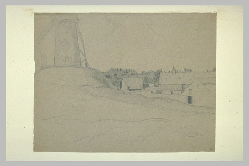 Bourg dominé par deux moulins - Odilon Redon | Musée d'Orsay