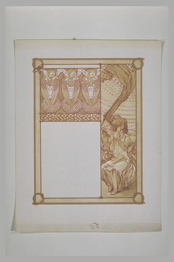 Couple se donnant un baiser - Alphonse Mucha | Musée d'Orsay