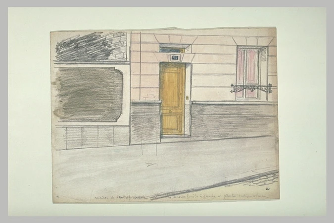 Maison le long d'un trottoir - Théophile Alexandre Steinlen | Musée d'Orsay