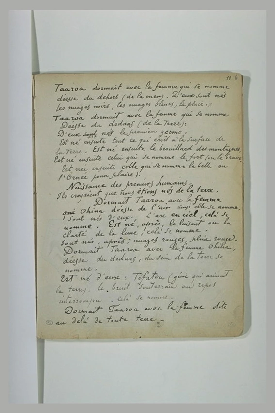 Texte manuscrit en langue française - Paul Gauguin | Musée d'Orsay