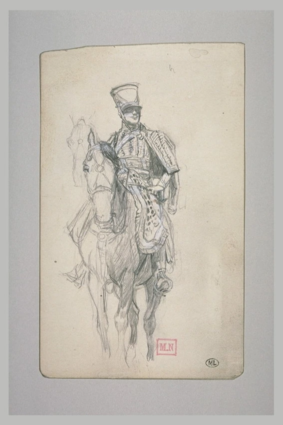 Cavalier hussard, vu de face - Ernest Meissonier | Musée d'Orsay