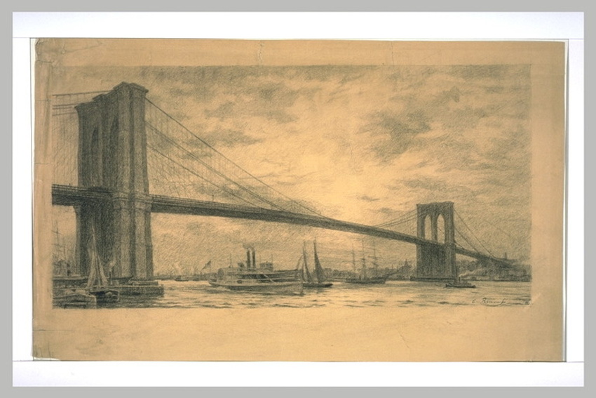 Le pont de Brooklyn - Emile Renouf | Musée d'Orsay