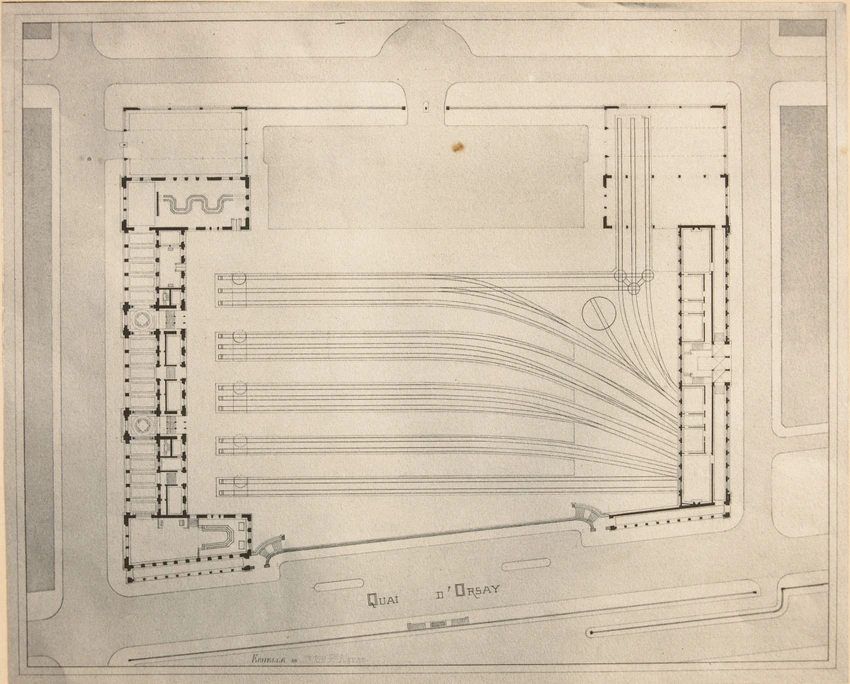 Plan de la gare des Invalides - Anonyme | Musée d'Orsay