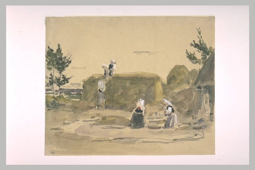 Vannage et construction d'une meule dans le Finistère - Eugène Boudin ...