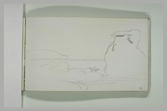 Un rocher très découpé sur la mer - Emile René Ménard | Musée d'Orsay