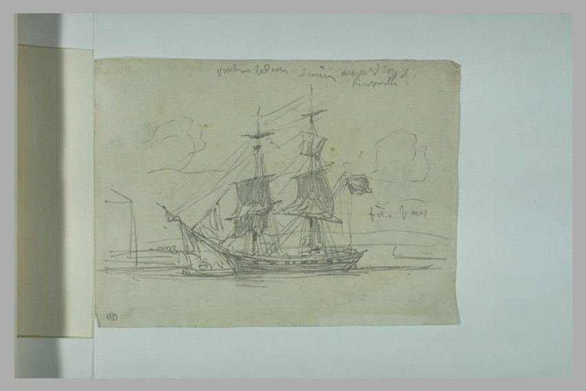 Bateau à voiles la proue à gauche - Eugène Boudin | Musée d'Orsay