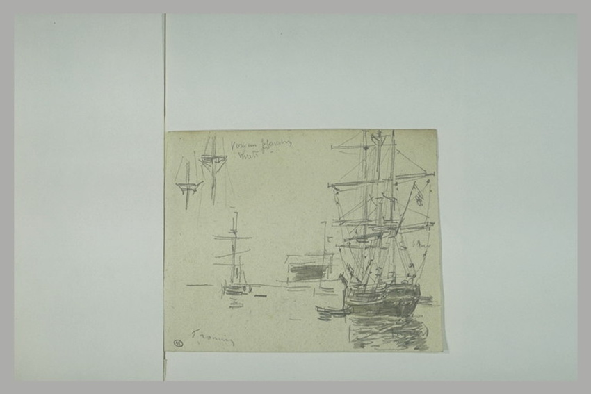 Voiliers, et études de vergues - Eugène Boudin | Musée d'Orsay