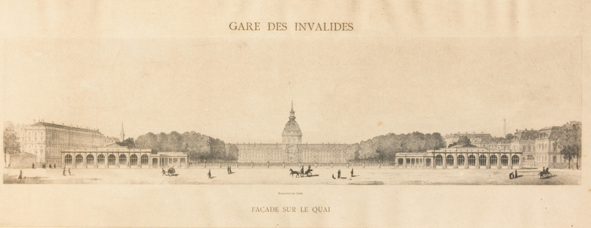 Gare des Invalides : façade sur le quai (dessin) - Louis-Emile ...