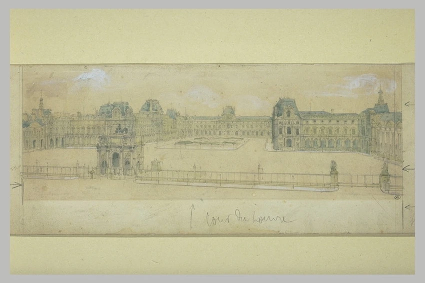 Vue de la cour du nouveau Louvre de Napoléon III - François Victor ...