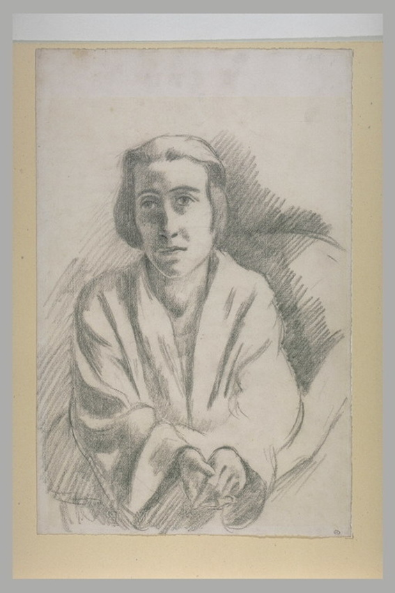 Portrait de femme, de face, assise, les mains jointes - Roger Fry ...