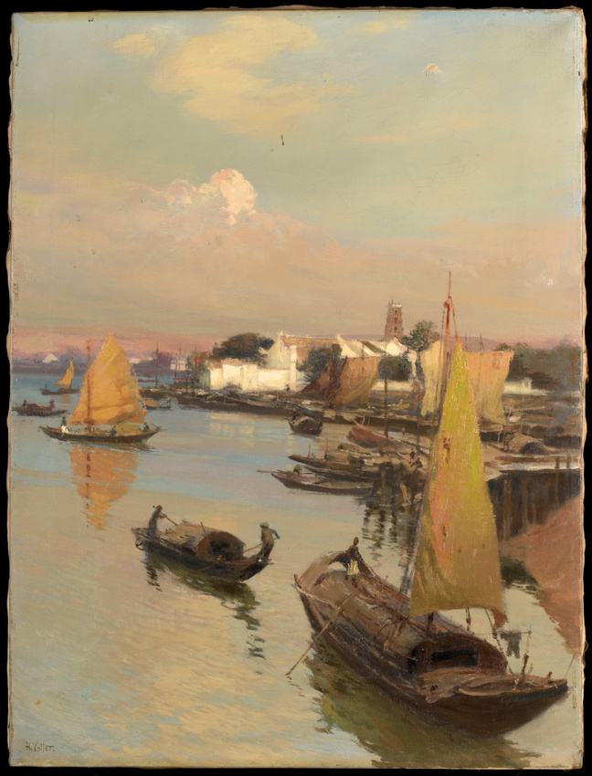 Bateaux indochinois sur le fleuve rouge - Henry Emile Vollet | Musée d ...