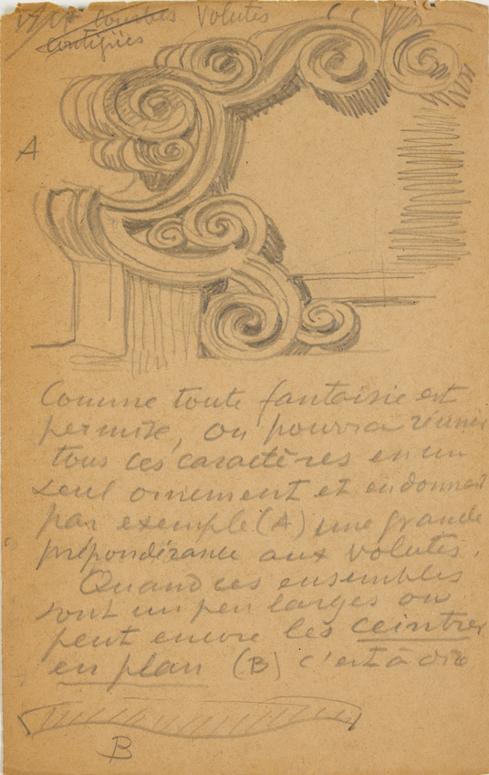 Volutes ornant un motif courbe - Eugène Grasset | Musée d'Orsay