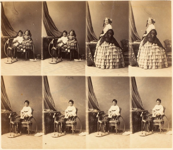 Mme Chartier en deux poses, un garçon et une fillette en deux poses, et ...
