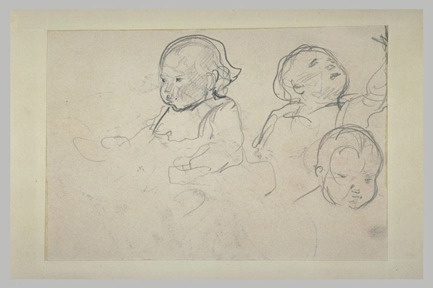 Trois études de tête d'un enfant - Paul Mathey | Musée d'Orsay