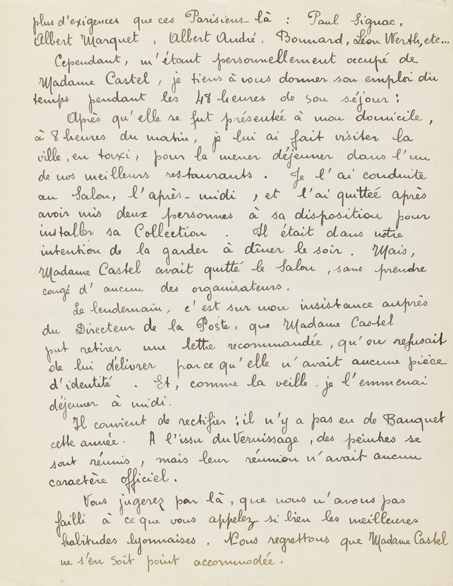 Correspondance manuscrite : A. Pouchon à Paul Guillaume - A. Pouchon ...