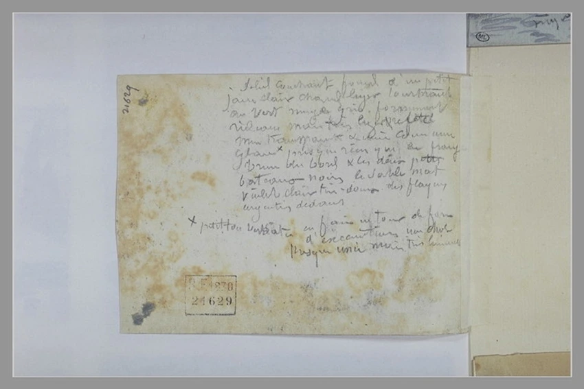 Annotations manuscrites - Eugène Boudin | Musée d'Orsay