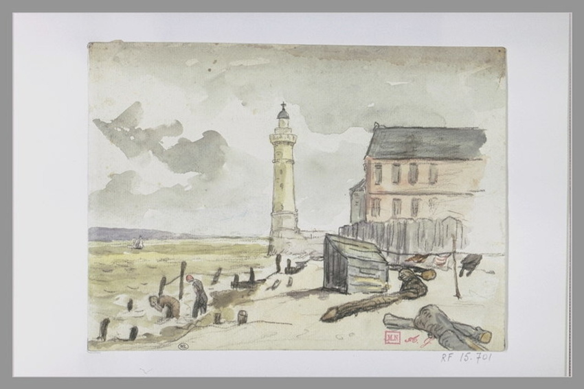 Front de mer avec un phare - Amand Gautier | Musée d'Orsay