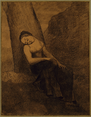 Le Sommeil : femme assise au pied d'un arbre, endormie - Odilon Redon | Musée d'Orsay