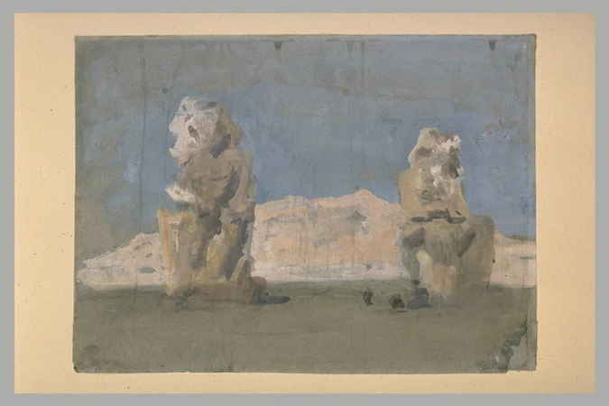 Les colosses de Memnon, à Thèbes - Hercules Brabazon Brabazon | Musée d ...