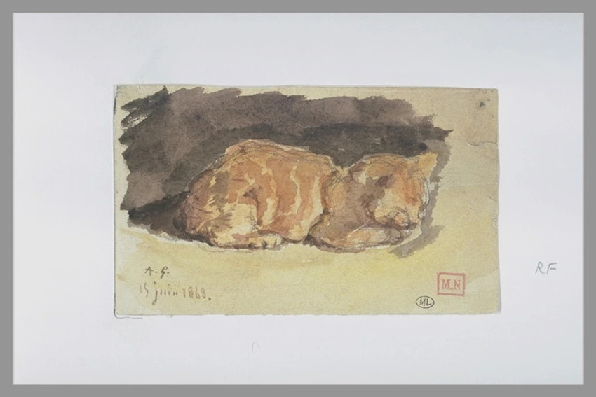 Un chat endormi - Amand Gautier | Musée d'Orsay