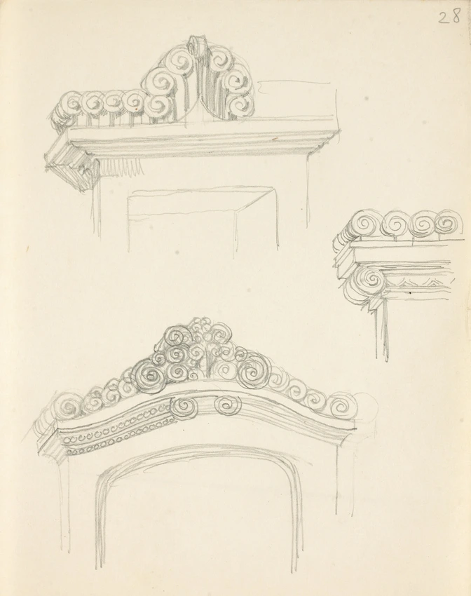 Décor de volutes pour le couronnement d'une fenêtre - Eugène Grasset ...