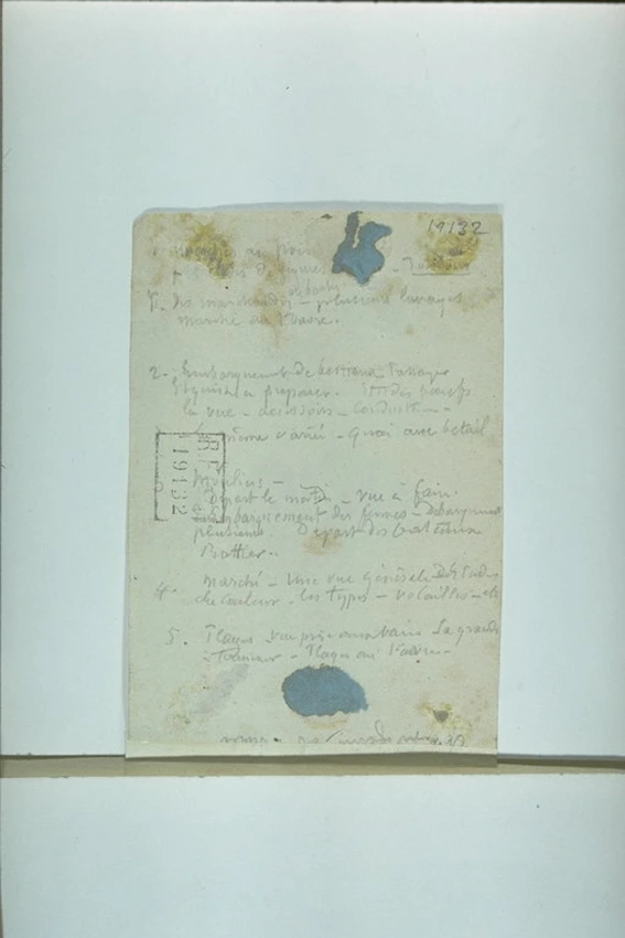 Annotation manuscrite - Eugène Boudin | Musée d'Orsay