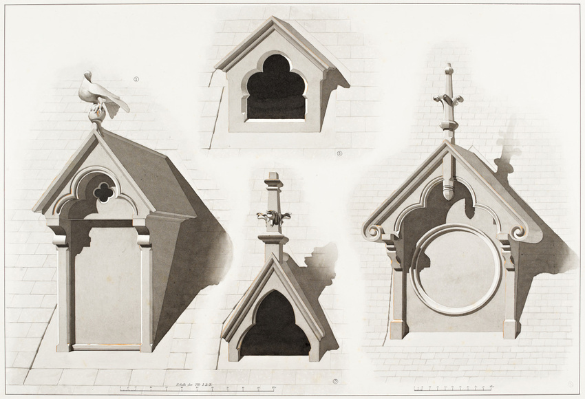 Quatre modèles de lucarne - Maison Monduit | Musée d'Orsay