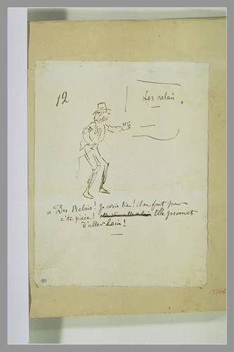 Caricature : postillon auprès d'une affiche - Cham | Musée d'Orsay