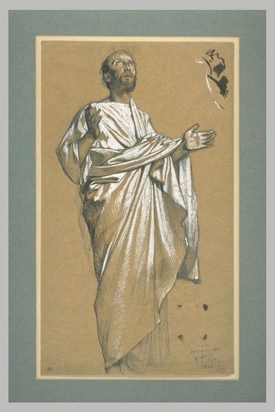 Homme drapé en extase - Elie Delaunay | Musée d'Orsay