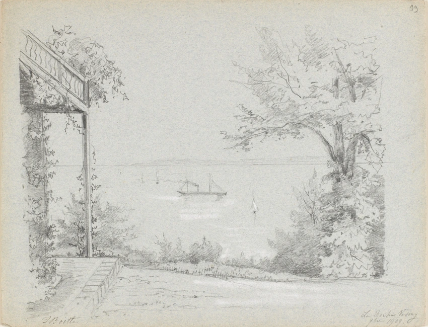 Honfleur, vue de la Roche Vasouy, chalet et lac - Zélia Boitte | Musée ...