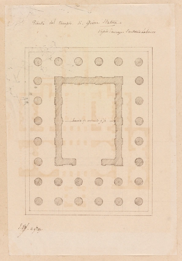 Plan du temple de Jupiter Stator, Rome, d’après Antonio Labacco ...