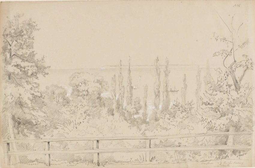 Honfleur, la Roche Vasouy, vue du lac et arbres - Zélia Boitte | Musée ...