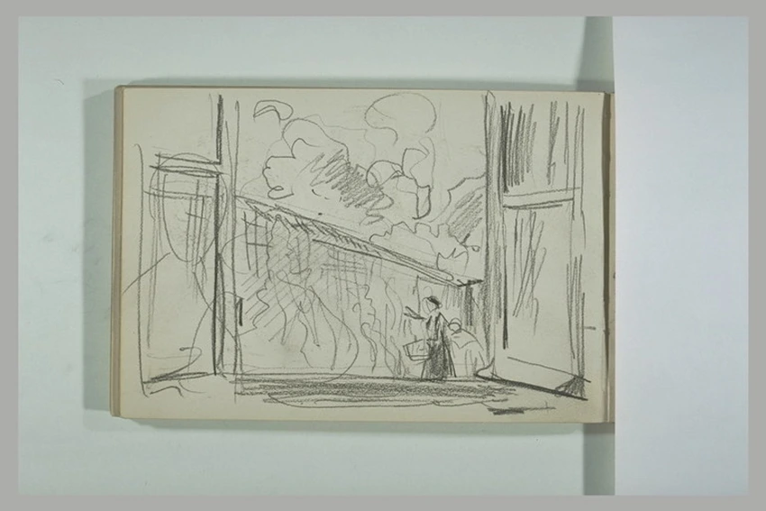 Fenêtre ouverte sur un paysage avec deux figures - Paul Mathey | Musée ...