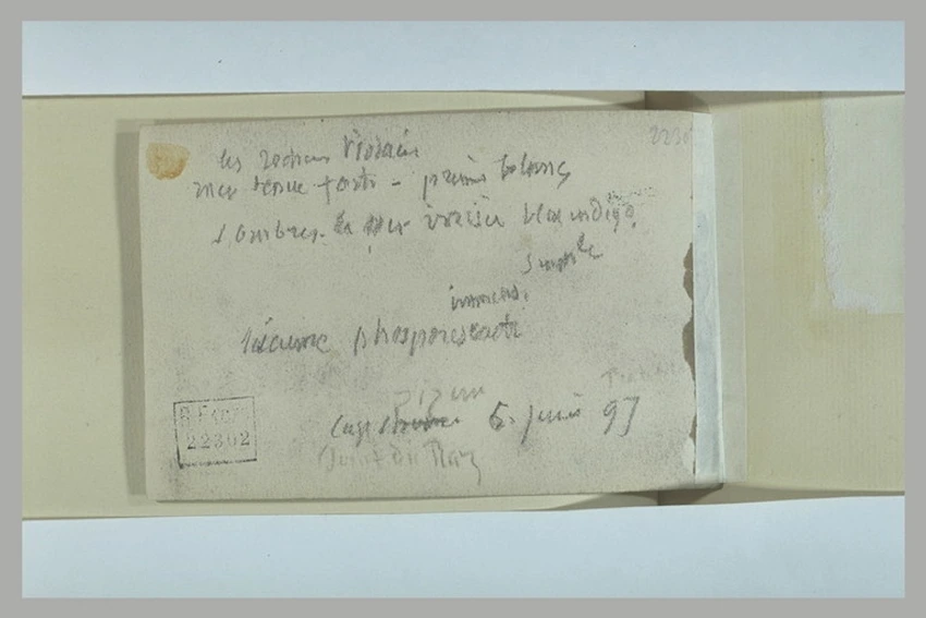 Annotations manuscrites - Eugène Boudin | Musée d'Orsay