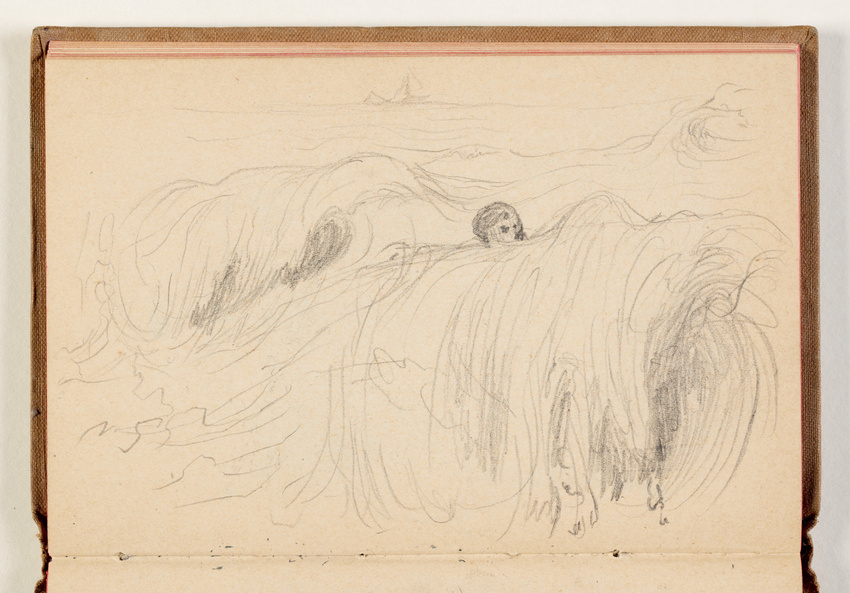 Vagues avec un bateau dans le lointain - Henri Chapu | Musée d'Orsay