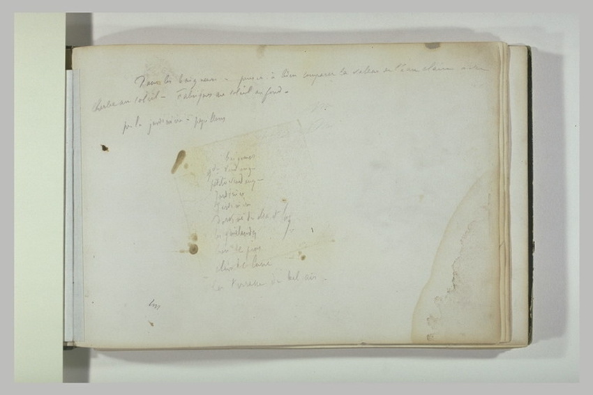 Annotations manuscrites - Frédéric Bazille | Musée d'Orsay