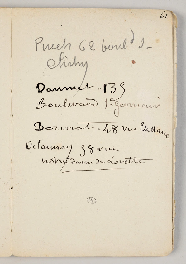 Annotations manuscrites - Henri Chapu | Musée d'Orsay