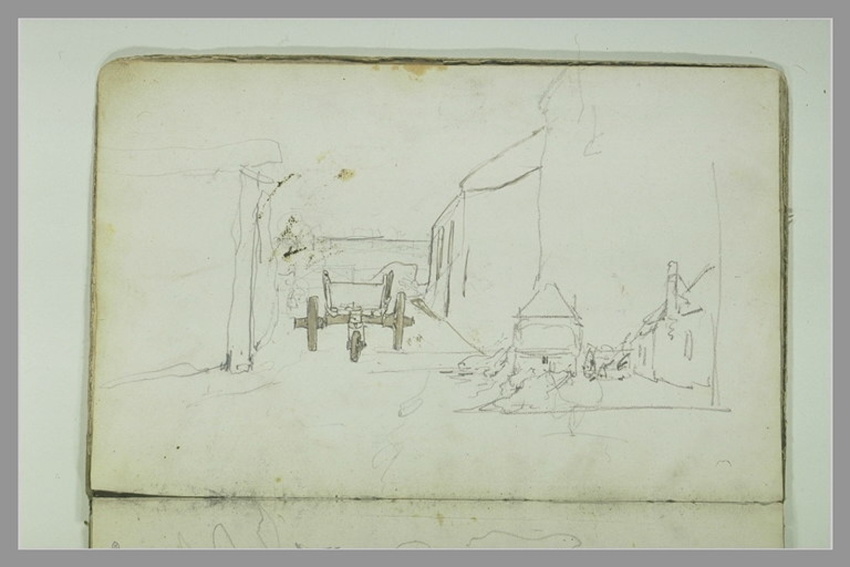 Une charette dans une rue ; village - Johan Barthold Jongkind | Musée d ...