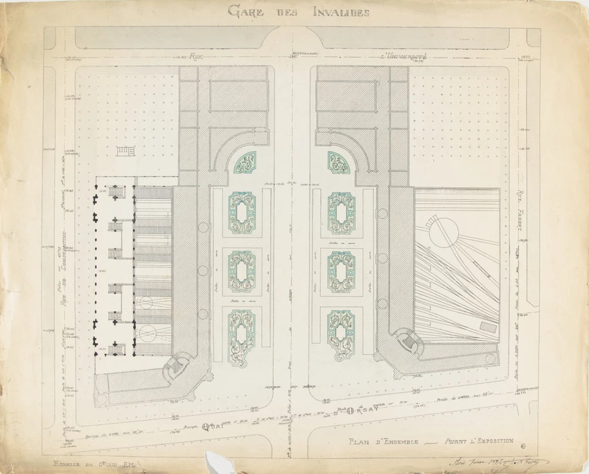 Gare des Invalides, plan d'ensemble avant l'Exposition - Juste Lisch ...