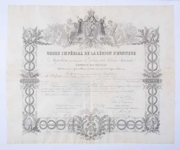 Diplôme de Chevalier de la Légion d'honneur - Anonyme | Musée d'Orsay