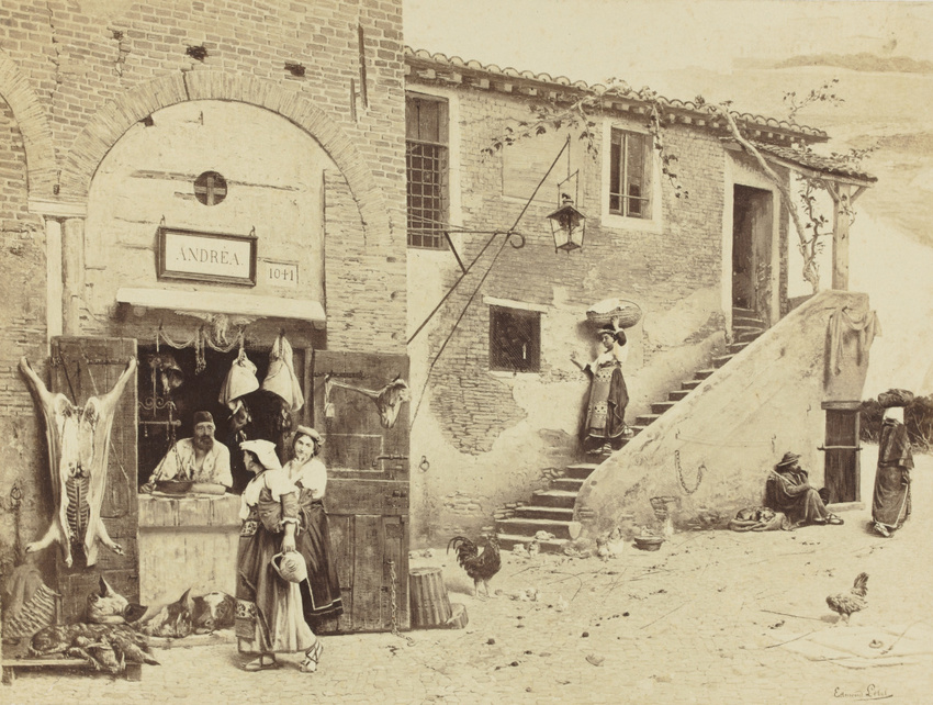 "Un boucher du Trastévère, à Rome", peinture d'Edmond Lebel - Charles ...