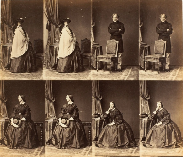 Colonel Fletcher et Lady Fletcher, en huit poses, six de madame et deux ...