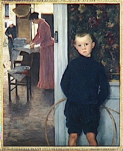 Enfant et femme dans un intérieur - Paul Mathey | Musée d'Orsay