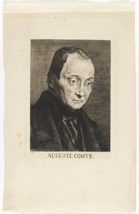 Portrait d'Auguste Comte, en buste, de trois quarts à droite - Joseph ...